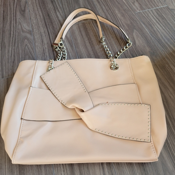 Jessica Simpson | Bags | Jessica Simpson Blush Pink Leather Bow Tote ...